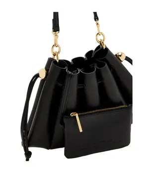 THEMOIRE Dafne Drawstring Shoulder Bag - Black