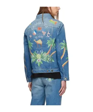 Casablanca Tennis Club Washed Denim Jacket