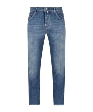 Jacob Cohen Logo Patch Slim-fit Jeans - Blue