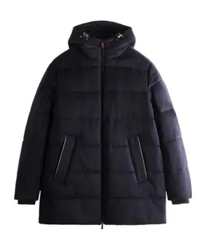 TOD'S Hooded Cotton-padded Jacket - Blue