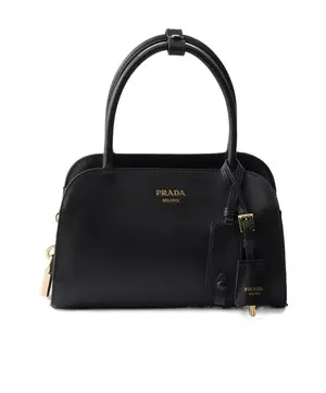 Prada Coffret Medium Leather Handbag - Black