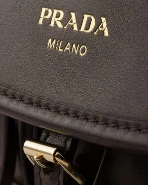Prada Corsaire Aged Leather Mini Shoulder Bag - Cocoa Brown