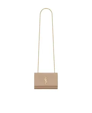 Saint Laurent Logo-plaque Crossbody Bag - Dark Beige