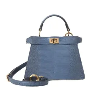 Fendi Peekaboo Iseeu Petite Light Indigo Lizard-leather Bag
