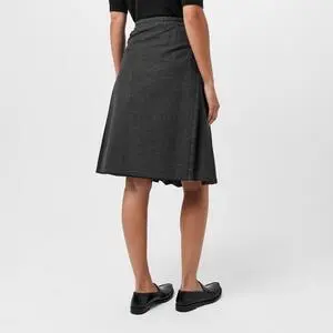 Prada Pleated Midi Skirt With Buckle Detailing