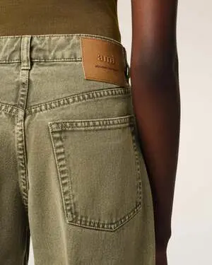 AMI Paris Large Fit Jeans In Washed Cotton Twill