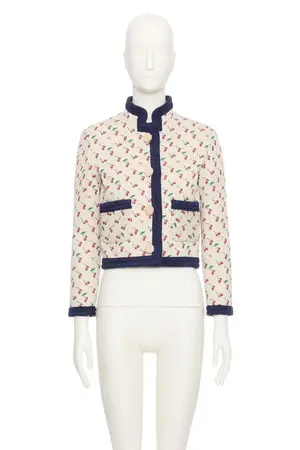 Valentino Garavani Cherrific-jacquard Mock Neck Jacket