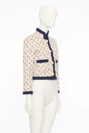 Valentino Garavani Cherrific-jacquard Mock Neck Jacket