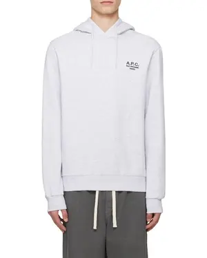A.p.c. Embroidered-logo Hoodie - Grey