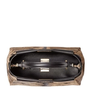 Fendi Tiger-print Cavallino Leather Bag - Nude