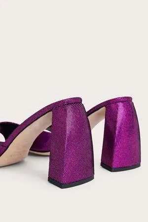 By Far Michel Glitter Accented Slip-on High Heel Sandals