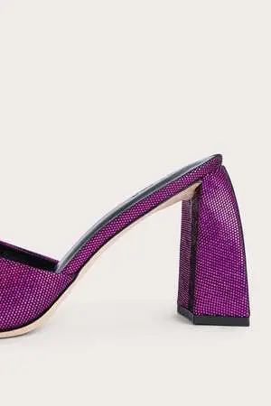 By Far Michel Glitter Accented Slip-on High Heel Sandals