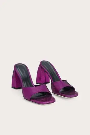 By Far Michel Glitter Accented Slip-on High Heel Sandals
