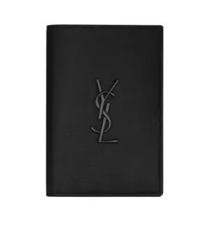 Saint Laurent Monogram Bi-fold Passport Case - Black