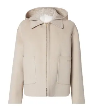 Fendi Wool Double Fabric Blouson With Detachable Mink Vest - Beige