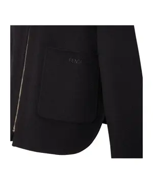 Fendi Wool Double Fabric And Mink Blouson With Detachable Hood