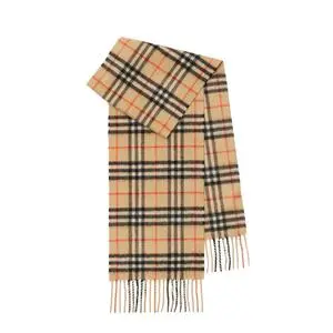 Burberry Classic Plaid Pure Cashmere Scarf - Nude