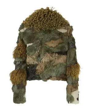 Fendi Patchwork Shearling Blouson With Magnolia Shearling Collar