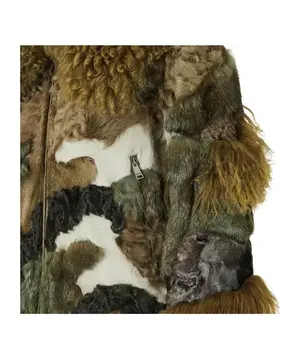 Fendi Patchwork Shearling Blouson With Magnolia Shearling Collar