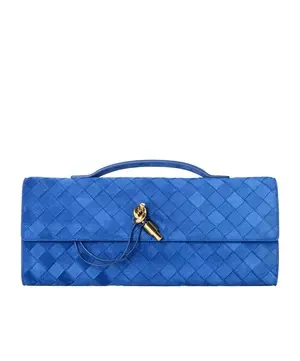 Bottega Veneta Sue Andiamo Clutch  Blue