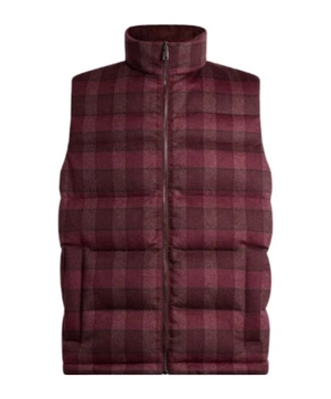 Etro Wool And Cashmere Down Gilet With Check Motif - Red