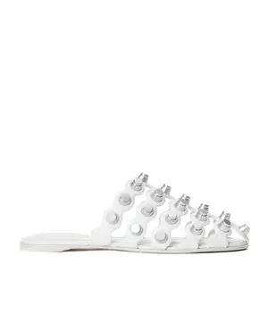 Alexander Wang Rexa Cage Slide Flats With Studded Detailing - White