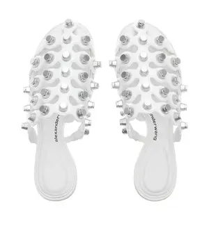 Alexander Wang Rexa Cage Slide Flats With Studded Detailing - White