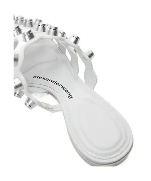 Alexander Wang Rexa Cage Slide Flats With Studded Detailing - White