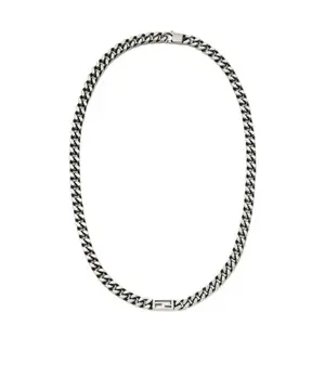 Fendi Colored Curb Chain Necklace - Silver