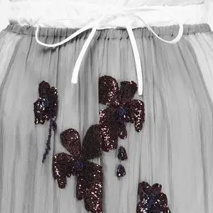 Prada Embroidered Floral Skirt