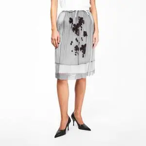 Prada Embroidered Floral Skirt