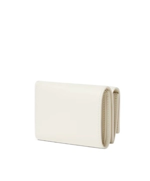 Fendi Ff Mini Trifold Parchment-coloured Leather Wallet