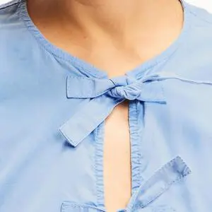 GANNI Peplum Blouse With Tie Detail