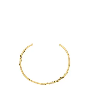 Saint Laurent Cassandre Mulberry Torc Necklace In Metal - Yellow