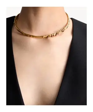 Saint Laurent Cassandre Mulberry Torc Necklace In Metal