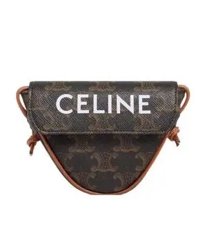 Celine Mini Triangle In Triomphe Canvas With Print