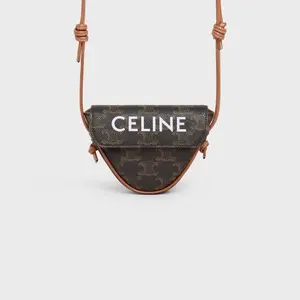 Celine Mini Triangle In Triomphe Canvas With Print