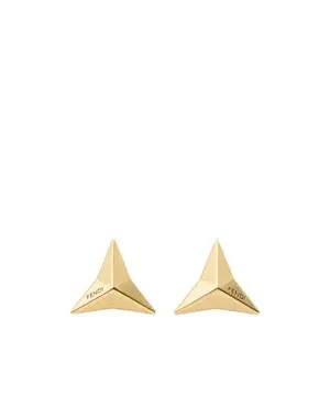Fendi Sign Stud Earrings - Golden