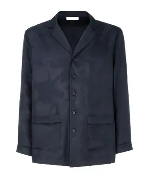Fendi Patchwork Silk Shirt - Navy Blue