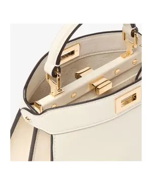 Fendi Peekaboo Iseeu Petite Parchment-coloured Leather Bag