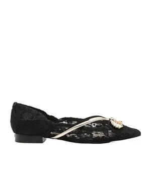 Liu Jo Lace-embellished Pointed-toe Flats