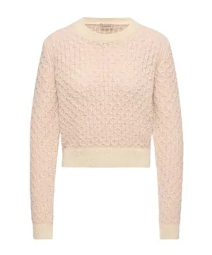 Moncler Ribbed Wool Blend Crew Neck Sweater