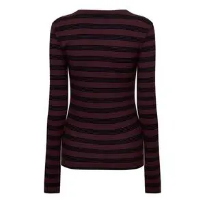 GANNI Striped Long Sleeve Crewneck T-shirt