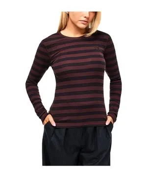 GANNI Striped Long Sleeve Crewneck T-shirt