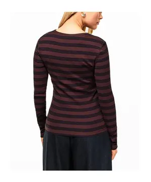 GANNI Striped Long Sleeve Crewneck T-shirt