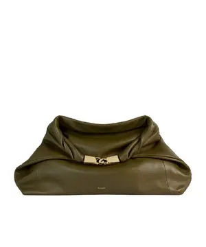 Balmain Dinner At 8 Medium Bag In Smooth Leather - Green