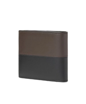 Fendi Two-tone Black And Ebony Leather Bi-fold Wallet