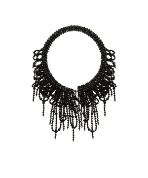 Max Mara Necklace Adorned With Cascading Beads - Black
