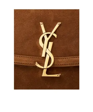Saint Laurent Small Genuine Leather Shoulder Bag - Brown