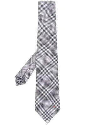 Etro Woven-check Silk Tie - Gray